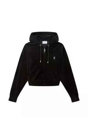 Juicy Couture Diamanté Zip-up Hoodie - Black