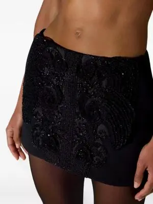 Elisabetta Franchi Double-layer Crêpe Miniskirt With Crystals