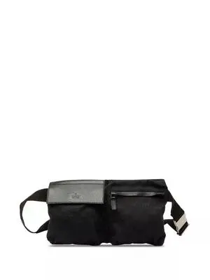 Gucci 2000-2015 Gg Canvas Double Pocket Belt Bag - Black