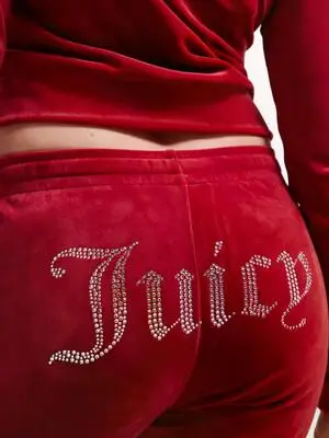 Juicy Couture Diamanté-embellished Velour Track Pants