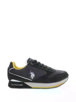 U.s. Polo Assn. Logo-embroidered Panelled Sneakers - Black