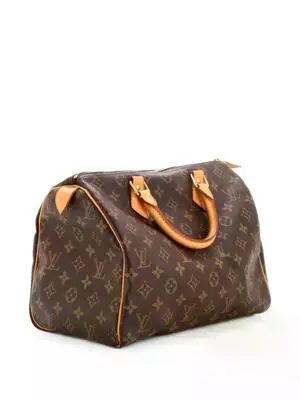 LOUIS VUITTON Speedy Handbag Monogram Canvas 30 Satchel - Brown