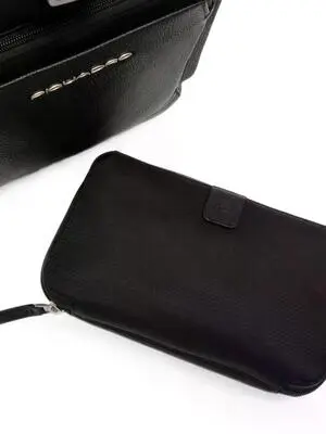 PIQUADRO Buckle-fastening Pebbled-leather Backpack
