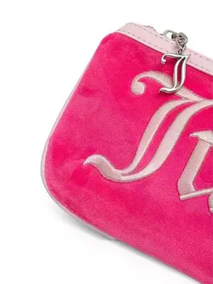 Juicy Couture Logo-embroidered Velvet Coin Purse - Pink