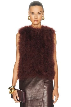 YVES SALOMON Feather Vest - Sequoia