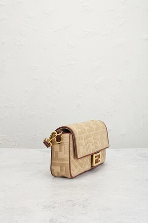 Fendi Zucca Embossed Baguette Nm Shoulder Bag