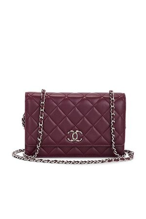 Chanel Lambskin Classic Wallet On Chain - Red