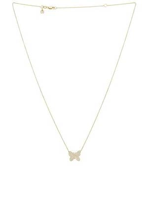 SYDNEY EVAN Pave Butterfly Necklace - Gold