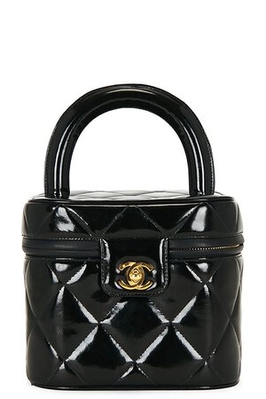 Chanel Patent Vintage Vanity Case - Black