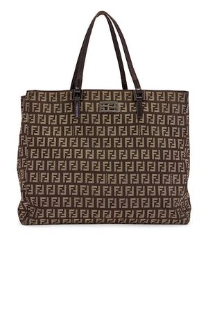 Fendi Zucchino Tote Bag - Brown