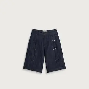 DIME Pleated Baggy Denim Short - Indigo