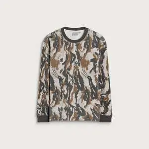Gramicci Waffle Crew Long Sleeve Top - Bark Camo
