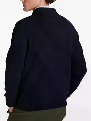 BARACUTA Argyle-intarsia Polo-collar Sweater