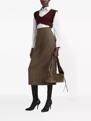 MAISON MARGIELA Herringbone-pattern Virgin Wool Skirt
