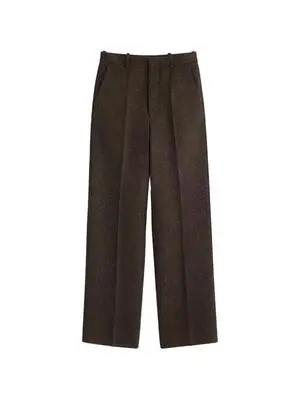 MAISON MARGIELA Herringbone Wool Trousers - Brown