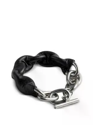 MAISON MARGIELA Leather-wrapped Chain-link Bracelet