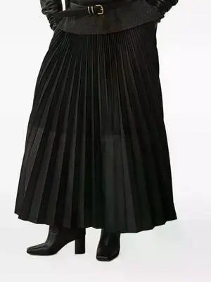 LESS High-waisted Pleated Maxi Skirt