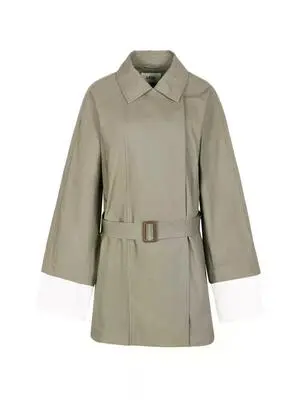 LESS Belted Panelled-sleeve Trench Coat