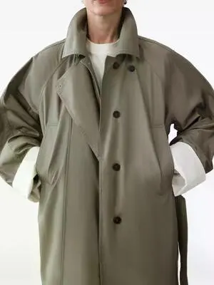 LESS Belted Panelled-sleeve Trench Coat