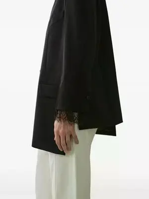 LESS Lace-trim Double-breasted Blazer
