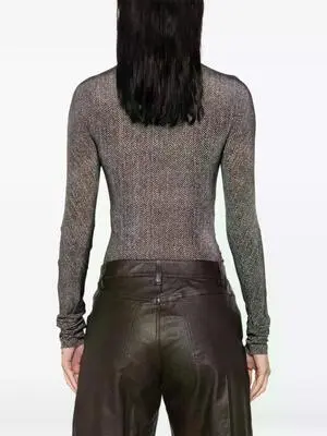 MAISON MARGIELA Herringbone-print High-neck T-shirt