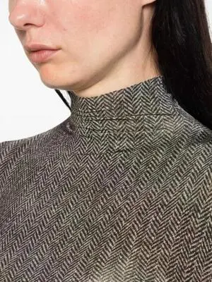 MAISON MARGIELA Herringbone-print High-neck T-shirt
