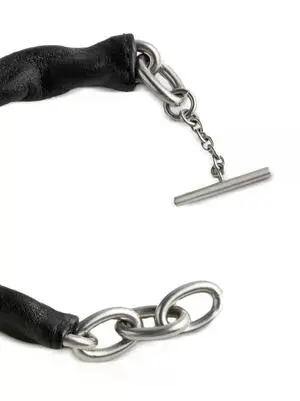 MAISON MARGIELA Leather-wrapped Chain-link Bracelet