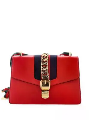 Gucci Sylvie Leather Small Shoulder Bag - Red