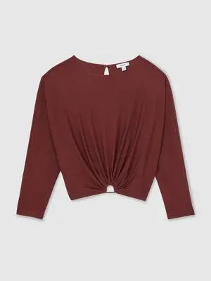 REISS Jersey Hardware-detail Cropped Top