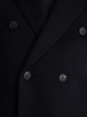 REISS Wool-blend Double-breasted Epsom Overcoat - Navy