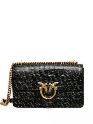 Pinko Love Birds Croc-effect Shoulder Bag