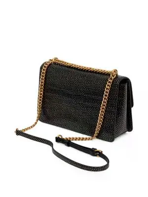 Pinko Love Birds Croc-effect Shoulder Bag