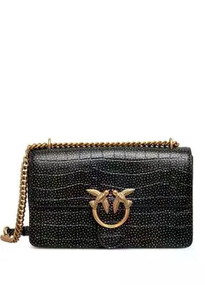 Pinko Love Birds Croc-effect Shoulder Bag