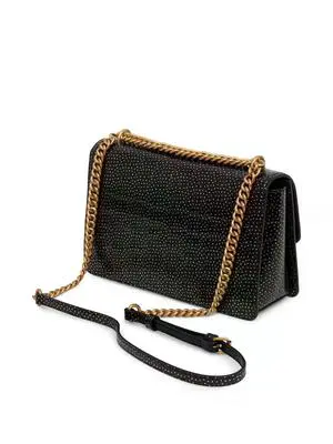 Pinko Love Birds Croc-effect Shoulder Bag