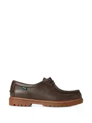 Polo Ralph Lauren Grained-leather Loafers Shoes - Brown