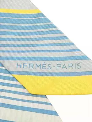 Hermès 2020-2026 Ex Libris Silk Twilly Scarf Scarves - Blue