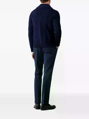 HACKETT  Cable-knit Shawl-collar Cardigan