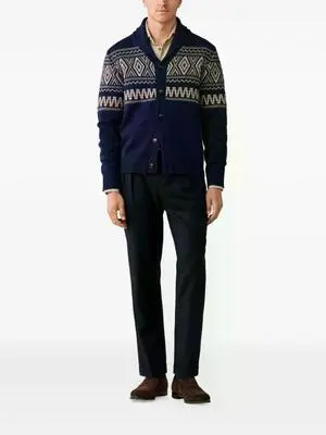 HACKETT  Fair Isle Shawl-collar Cardigan
