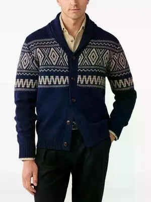 HACKETT  Fair Isle Shawl-collar Cardigan
