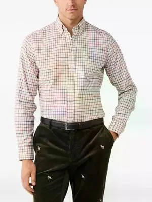 HACKETT  Tattersall Button-down Shirt - Neutrals