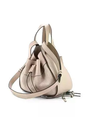 Loewe Hammock Bag Leather And Canvas Mini Crossbody Bag - Neutrals
