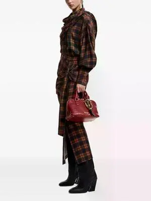 Essentiel Antwerp Karm Draped Checked Midi Skirt