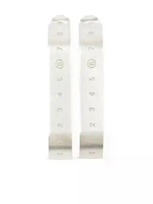 MAISON MARGIELA Numbers-motif Matte-finish Earrings - Silver