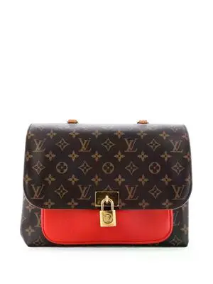 LOUIS VUITTON Marignan Handbag Monogram Canvas With Leather Shoulder Bag - Red