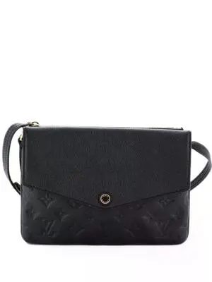 LOUIS VUITTON Twice Handbag Monogram Empreinte Leather Crossbody Bag - Black