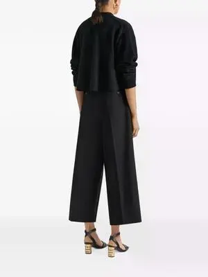 Givenchy Cropped Double Pleat Pants In Wool And Mohair - Black