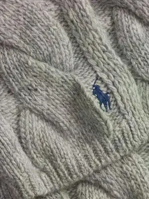 Polo Ralph Lauren Cable-knit Embroidered-logo Scarf