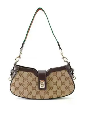 Gucci 2016-2026 Mini Gg Canvas Web Moon Side Shoulder Bag