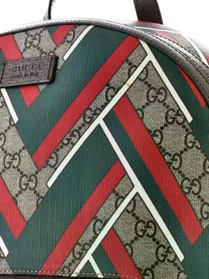 Gucci Zip Pocket Printed Gg Coated Canvas Medium Backpack