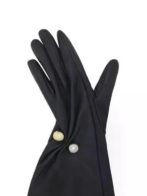 LANVIN Bead-embellished Leather Gloves